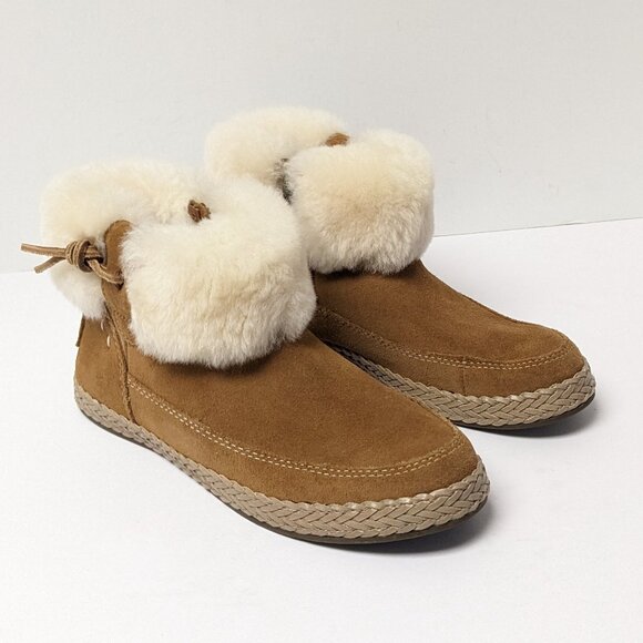 UGG | Shoes | Ugg Elowen Sheepskin Boots Chestnut Suede Womens 6 M ...